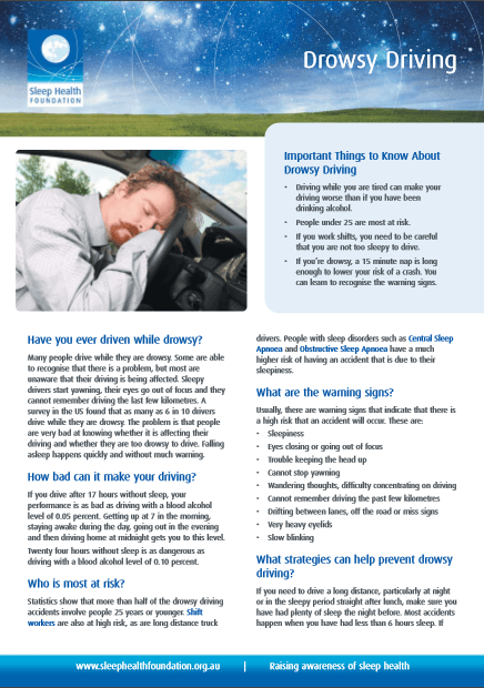 NRSPP Australia - Drowsy Driving Leaflet