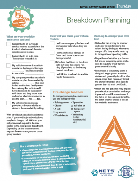 NRSPP Australia - Drive Safe Work Week - Breakdown Planning