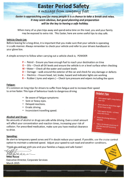 NRSPP Australia - Easter Safety Poster