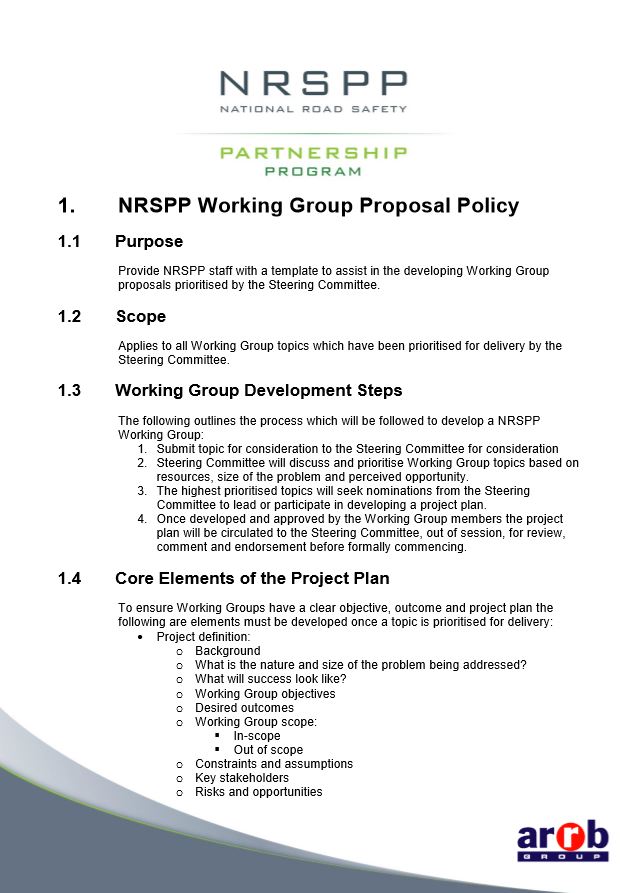 NRSPP Australia - NRSPP Working Group Development Policy