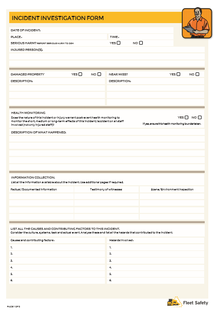 NRSPP Australia - Incident Investigation Form