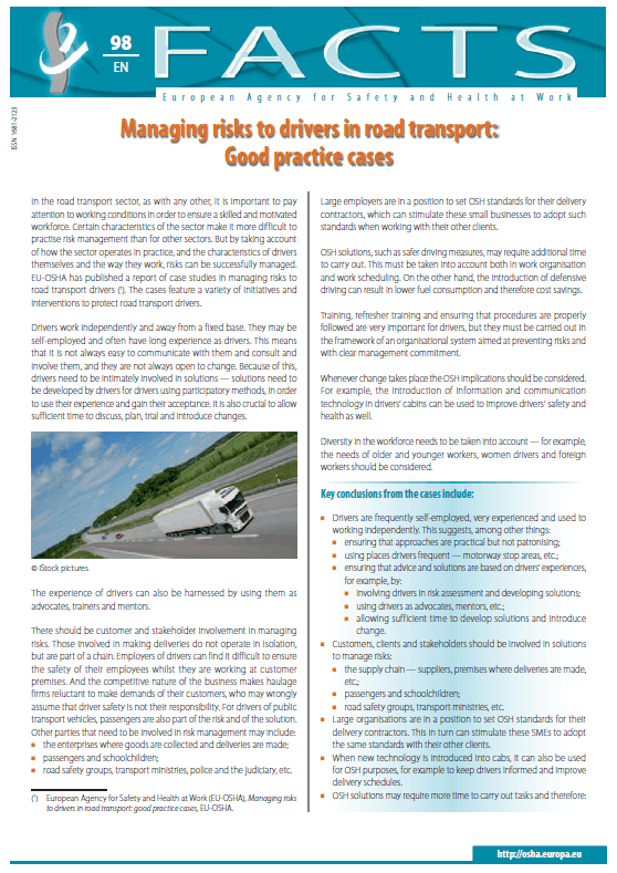 NRSPP Australia - Managing risks to drivers in road transport: Good ...