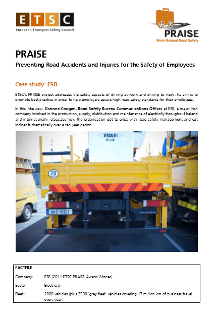 NRSPP Australia - PRAISE Case study: ESB Workplace Road Safety Benefits