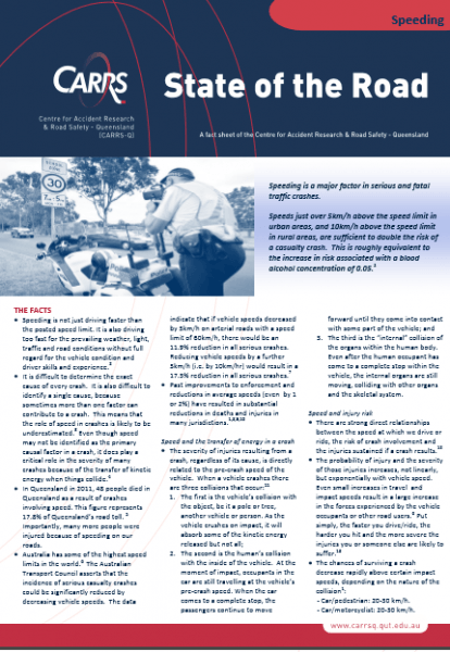 NRSPP Australia - State of the Road: Speeding