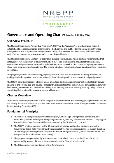 NRSPP Australia - NRSPP Charter Version 6