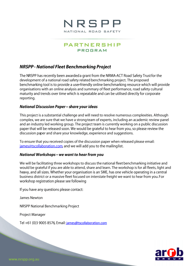 NRSPP Australia - NRSPP National Benchmarking Project