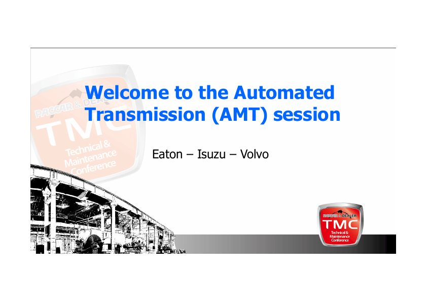 NRSPP Australia - Welcome to the Automated Transmission (AMT) session
