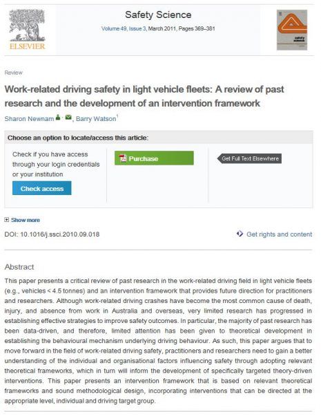 NRSPP Australia - Work-related driving safety in light vehicle fleets ...