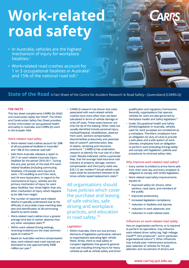 NRSPP Australia - State of the Road: Work-Related Road Safety