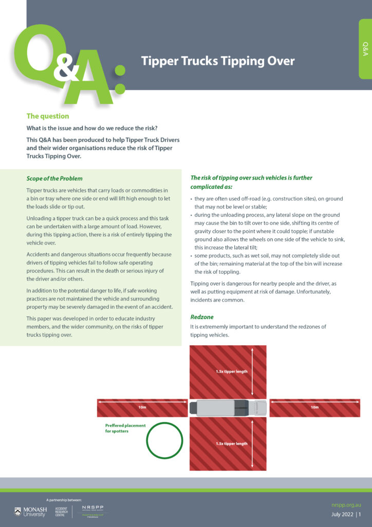 NRSPP Australia - NRSPP Q&A: Tipper Trucks Tipping Over