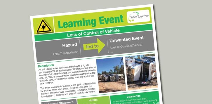 NRSPP Australia - Learning Event Bulletin: Loss of Control of Vehicle
