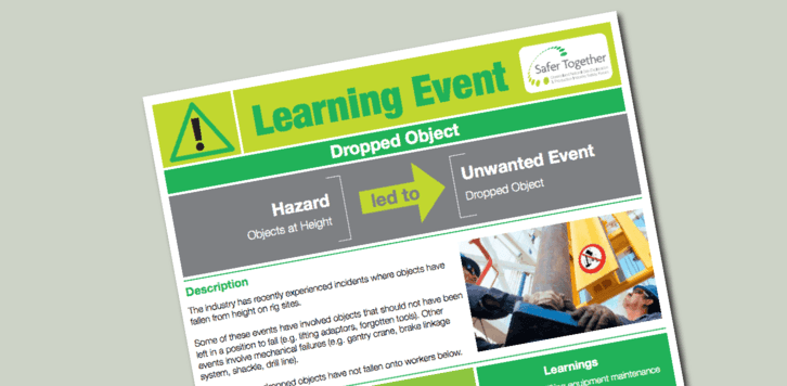 NRSPP Australia - Learning Event Bulletin: Dropped Objects
