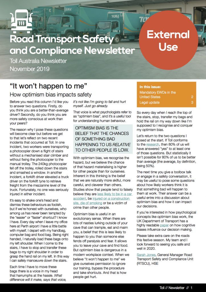 NRSPP Australia - Road Transport Safety and Compliance Newsletter - Nov ...