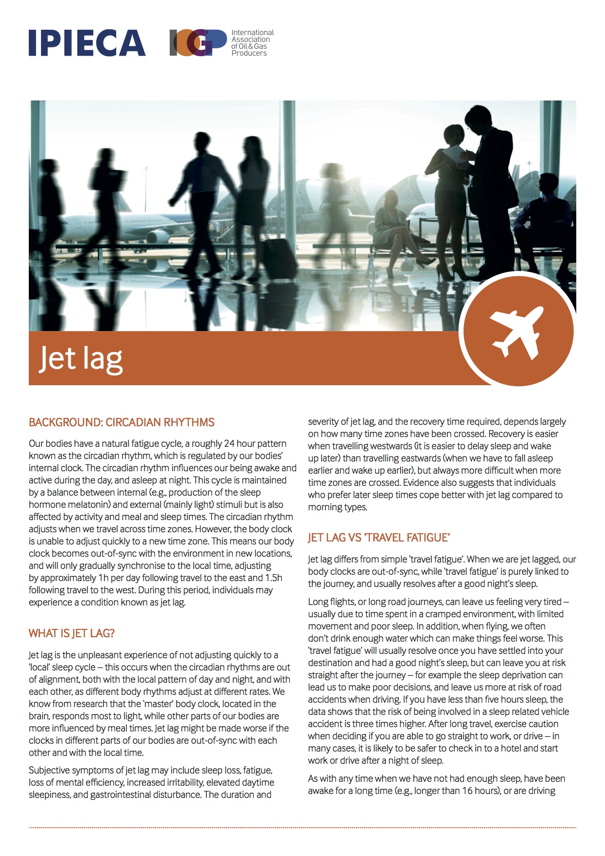 NRSPP Australia - Fatigue Sheet: Jet lag NRSPP Australia - Fatigue Sheet: Jet lag