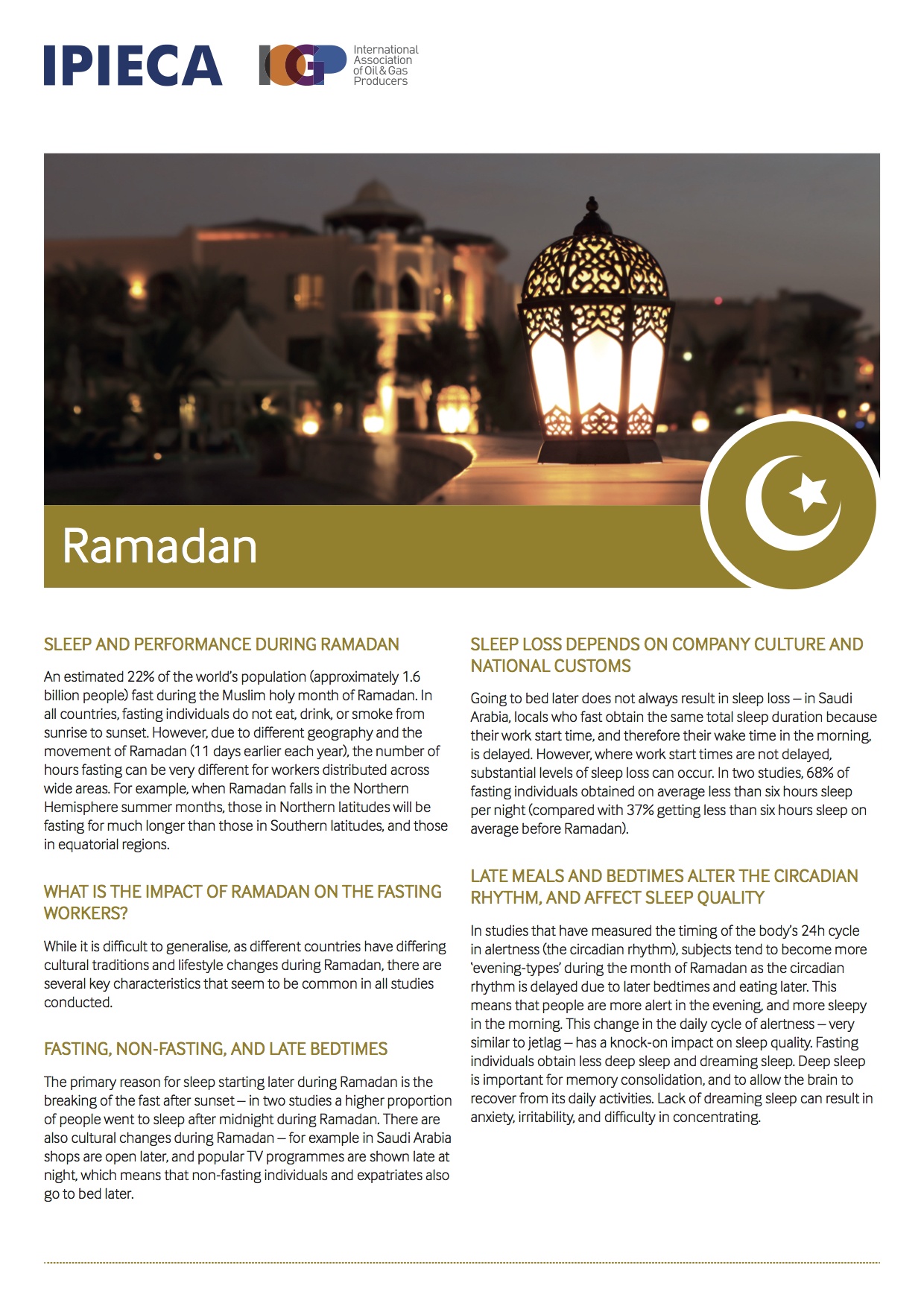 NRSPP Australia - Fatigue Sheet: Ramadan NRSPP Australia - Fatigue Sheet: Ramadan