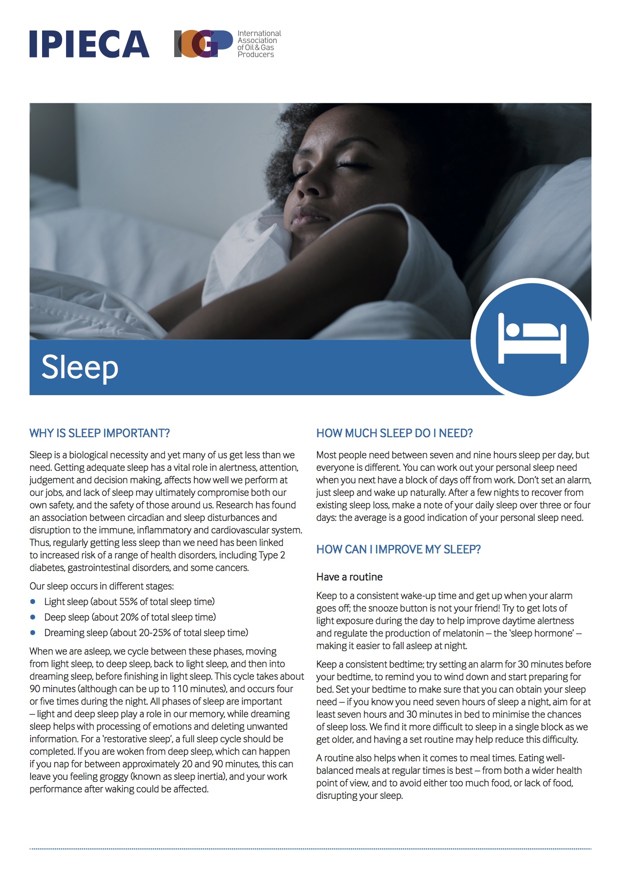 NRSPP Australia - Fatigue Sheet: Sleep NRSPP Australia - Fatigue Sheet: Sleep