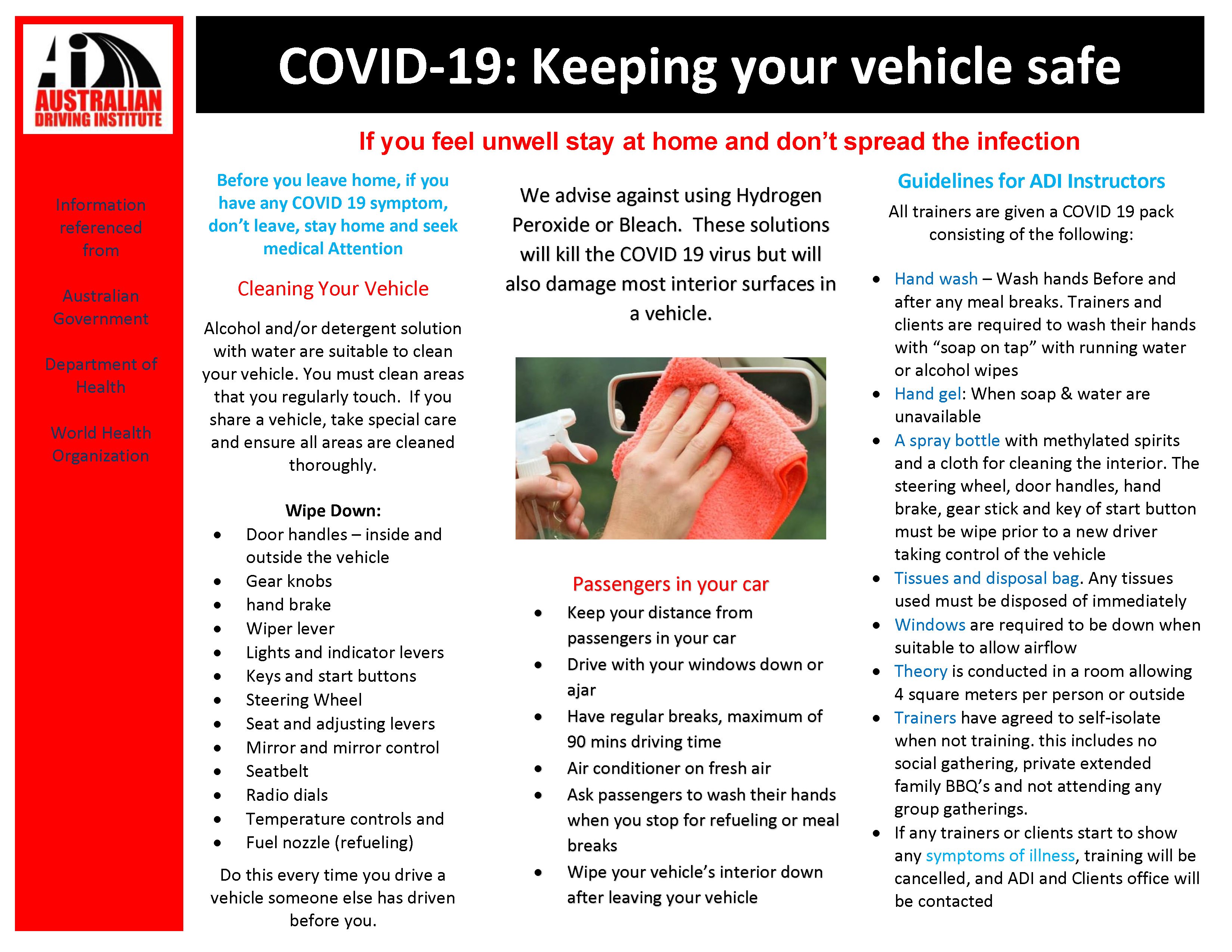 NRSPP Australia - Safety Tip - COVID-19: Keeping your vehicle safe