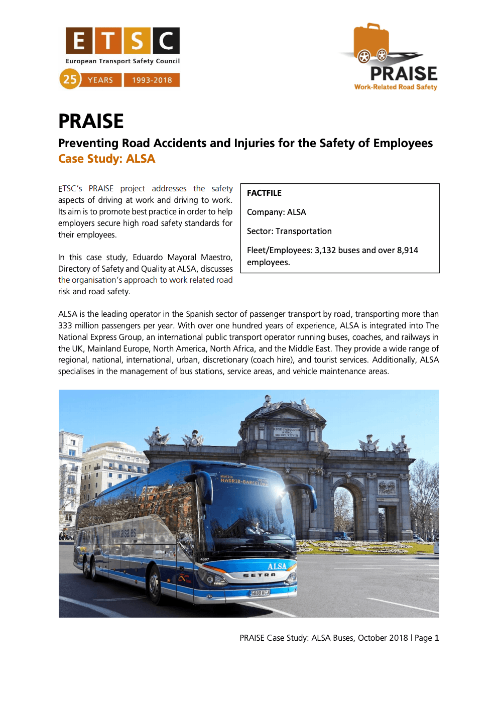 NRSPP Australia - Managing Road Risk at Work – Case study: ALSA