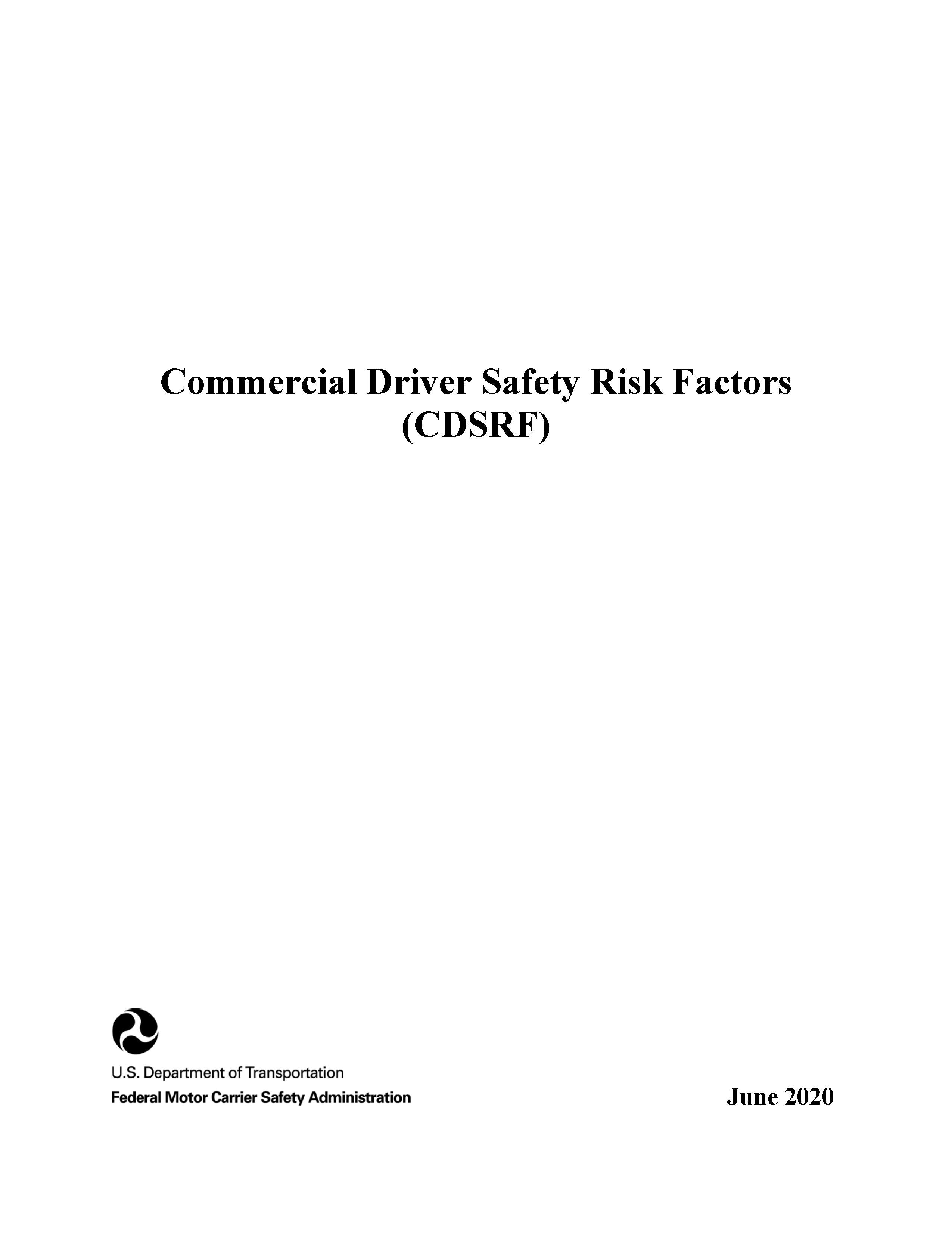 NRSPP Australia - Commercial Driver Safety Risk Factors (CDSRF)