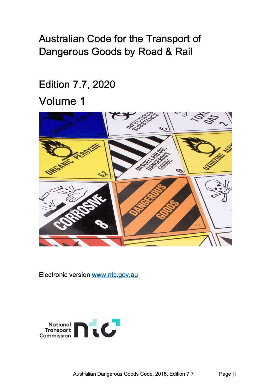NRSPP Australia - Australian Code for the Transport of Dangerous Goods ...