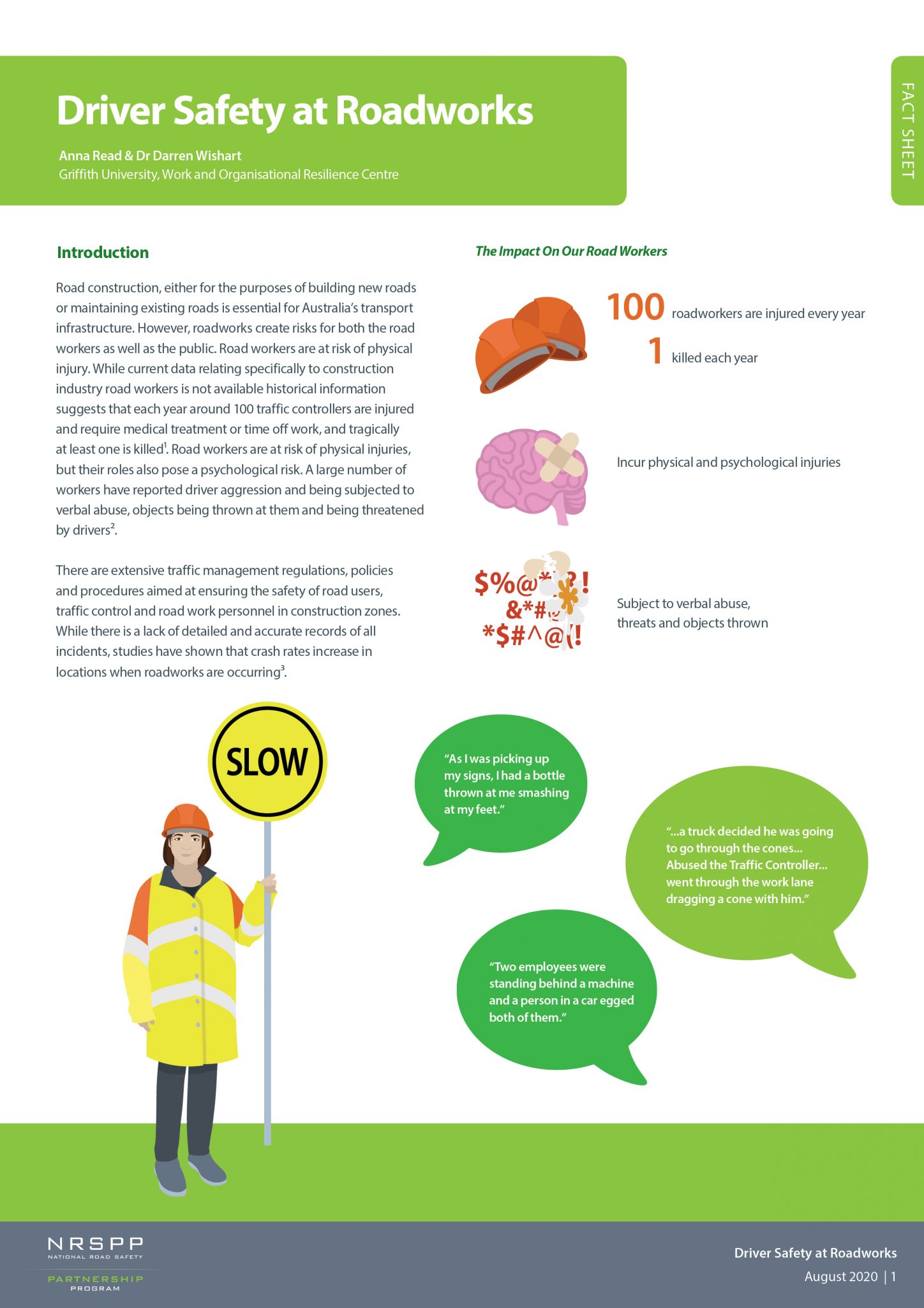 NRSPP Australia » NRSPP Fact Sheet: Driver Safety at Roadworks