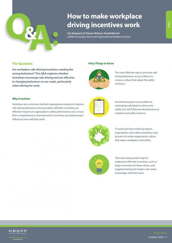 NRSPP Australia » NRSPP Q&A: How To Make Workplace Driving Incentives Work