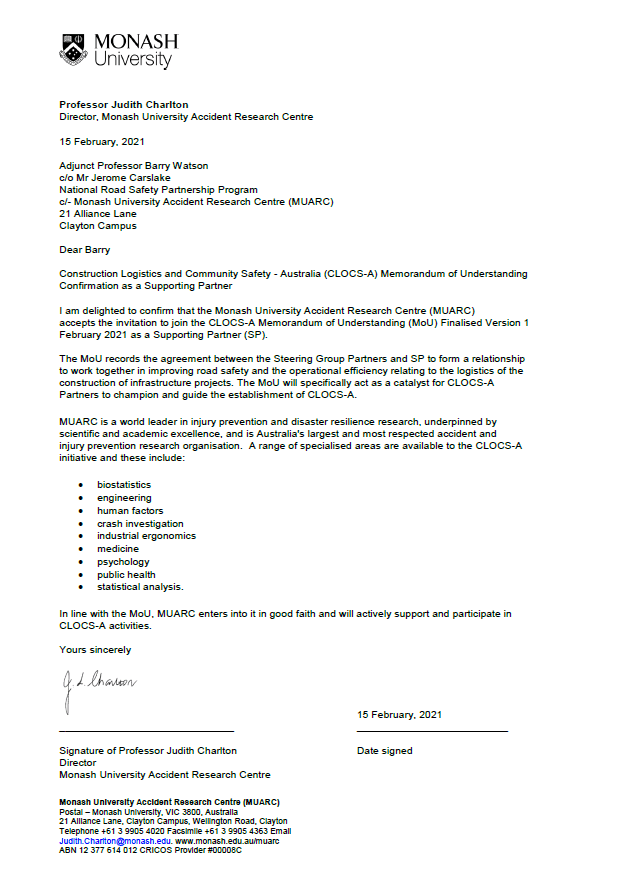 NRSPP Australia - CLOCS-A Monash University Accident Research Centre ...