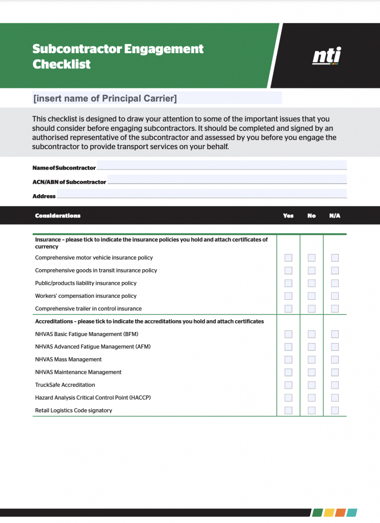 NRSPP Australia - National Transport Insurance: Subcontractor ...