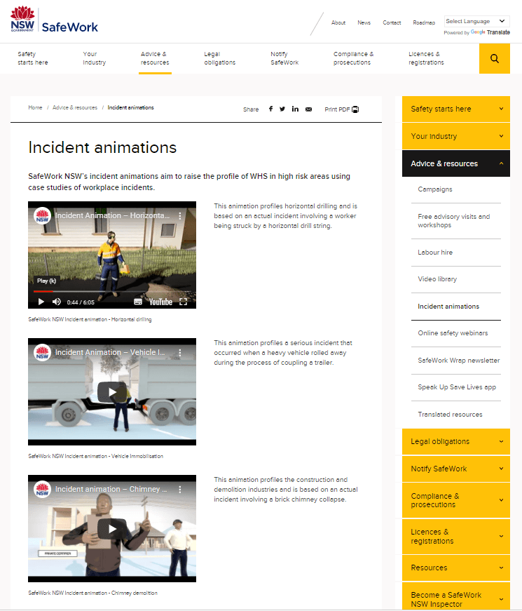 NRSPP Australia - Incident animations by SafeWork NSW Government