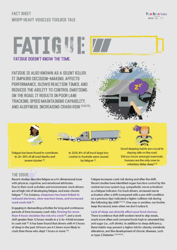 NRSPP Australia - NRSPP Heavy Vehicle Toolbox Talk Fact Sheet: Fatigue