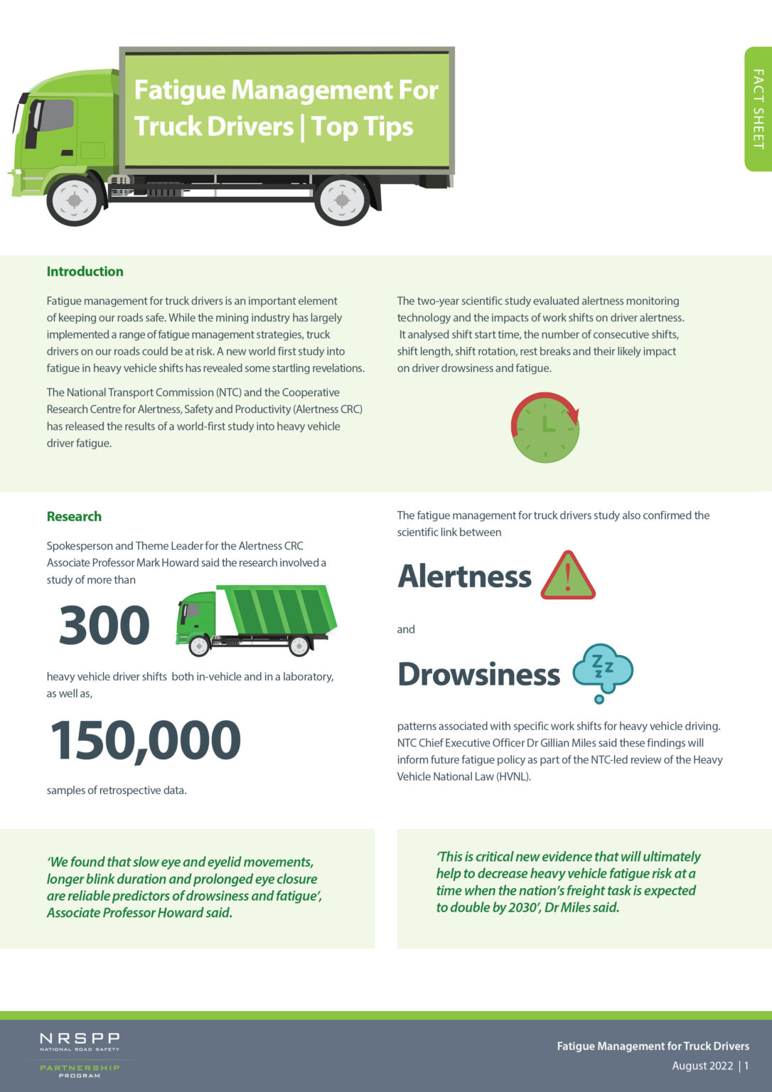 NRSPP Australia » NRSPP Fact Sheet: Fatigue Management