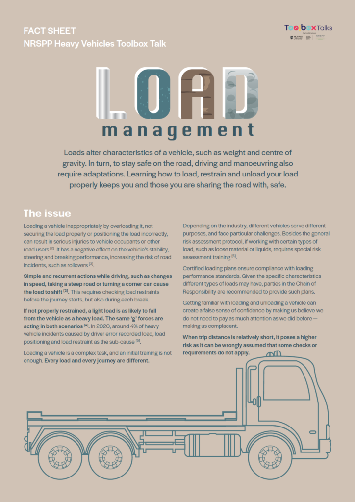 NRSPP Australia - NRSPP Heavy Vehicle Toolbox Talk Fact Sheet: Load ...
