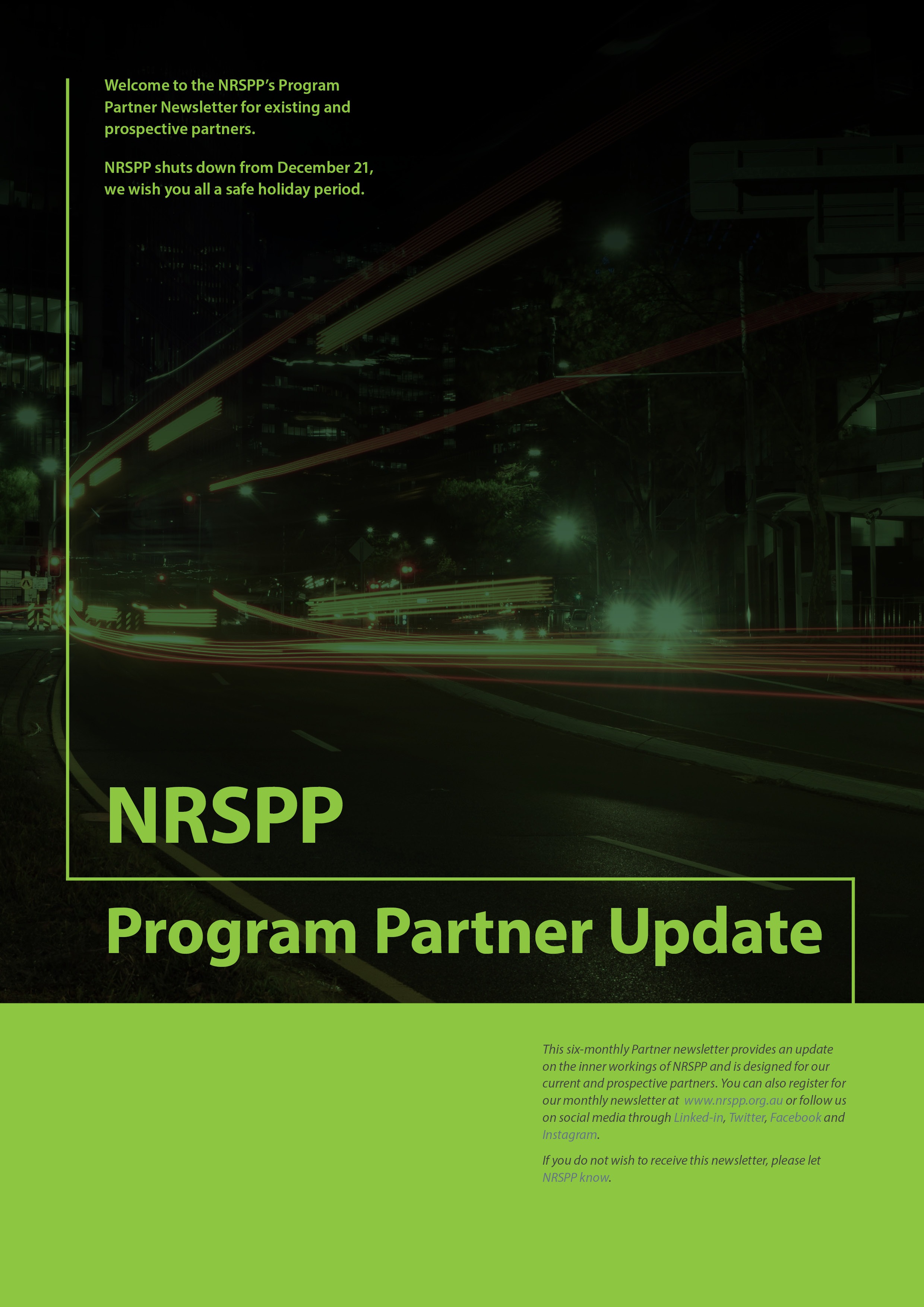 NRSPP Australia - NRSPP Program Partner Newsletter - December 2022