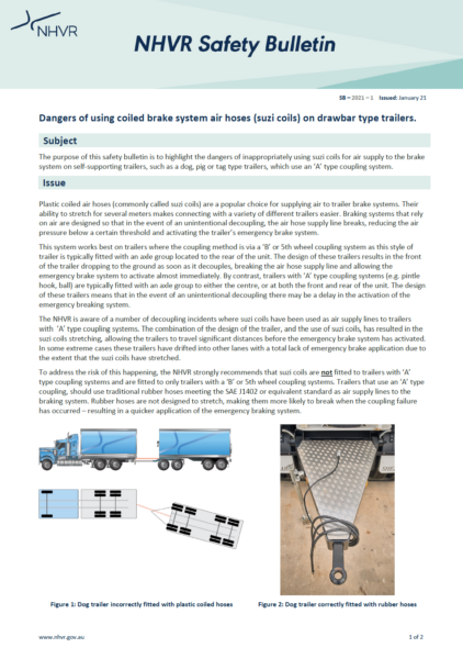 NRSPP Australia » NHVR Safety Bulletin: Dangers of using coiled brake ...