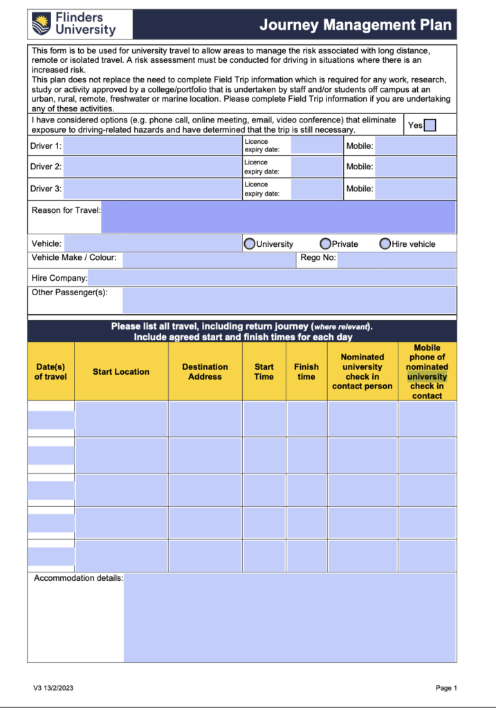NRSPP Australia - Journey Management Plan - Flinders University