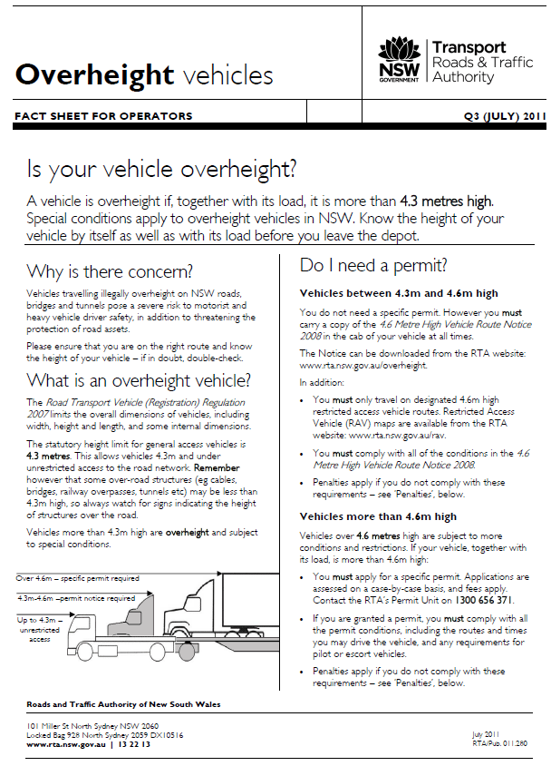NRSPP Australia - Overheight Vehicles