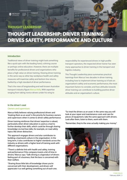 NRSPP Australia » THOUGHT LEADERSHIP: DRIVER TRAINING DRIVES SAFETY ...