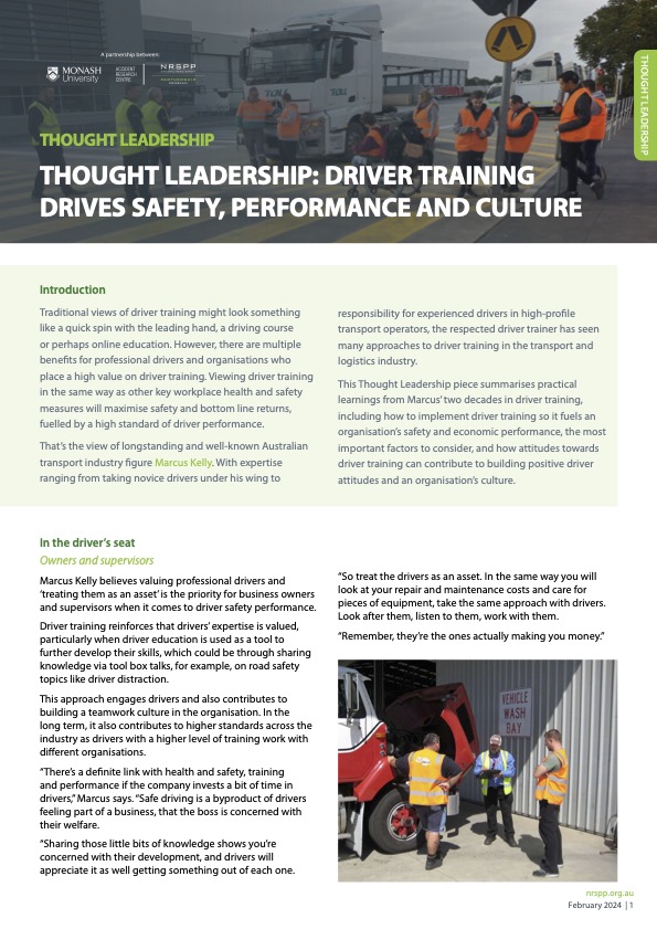 NRSPP Australia - THOUGHT LEADERSHIP: DRIVER TRAINING DRIVES SAFETY ...